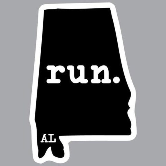 Paper Vinyl Die Cut Sticker Running Stickers Run Alabama Alabama Runner ...