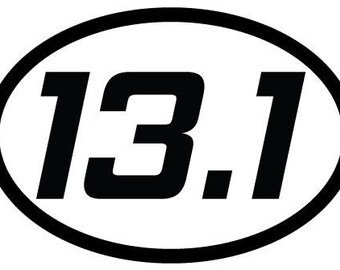 13.1 Miles Half Marathon Euro Oval Running Vinyl Decal Car - Etsy