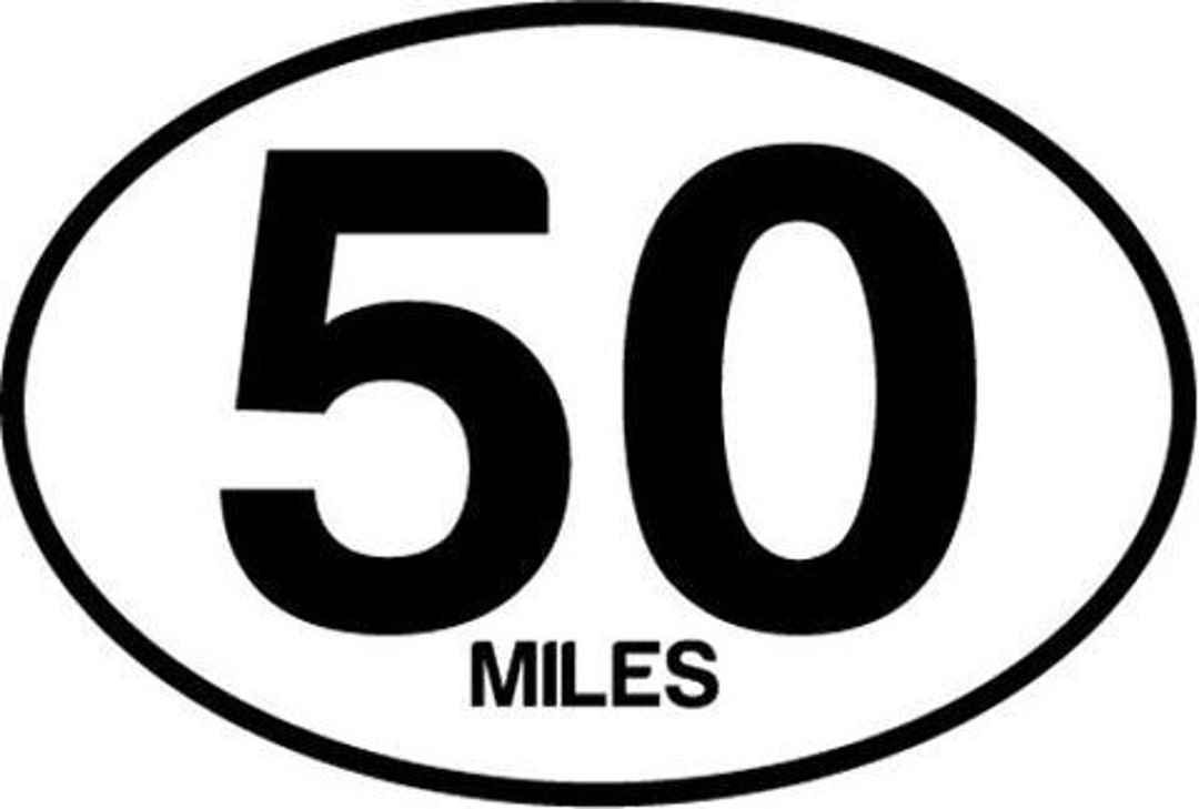 50 Miles Oval Decal - Etsy