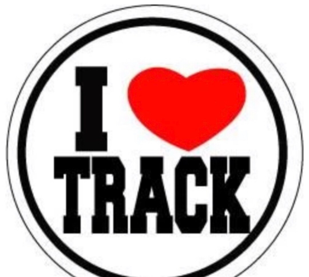 I Heart Track Decal - Etsy