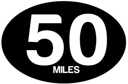 50 Miles Oval Decal - Etsy