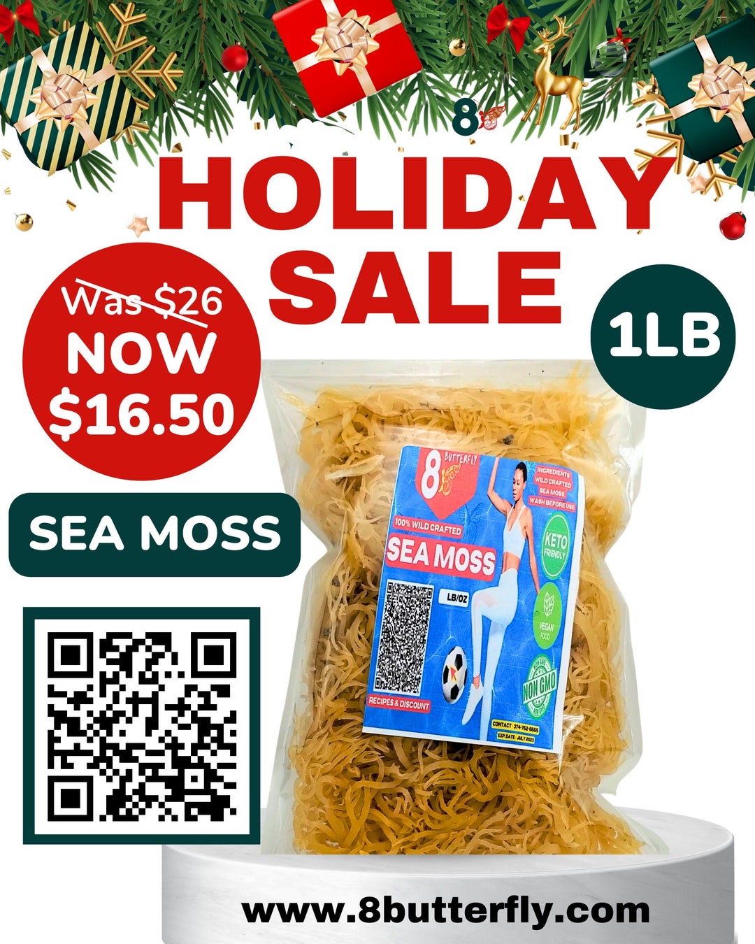 Raw SEA MOSS Wildcrafted_ Raw Sea Moss Gift Holiday Sale - Etsy