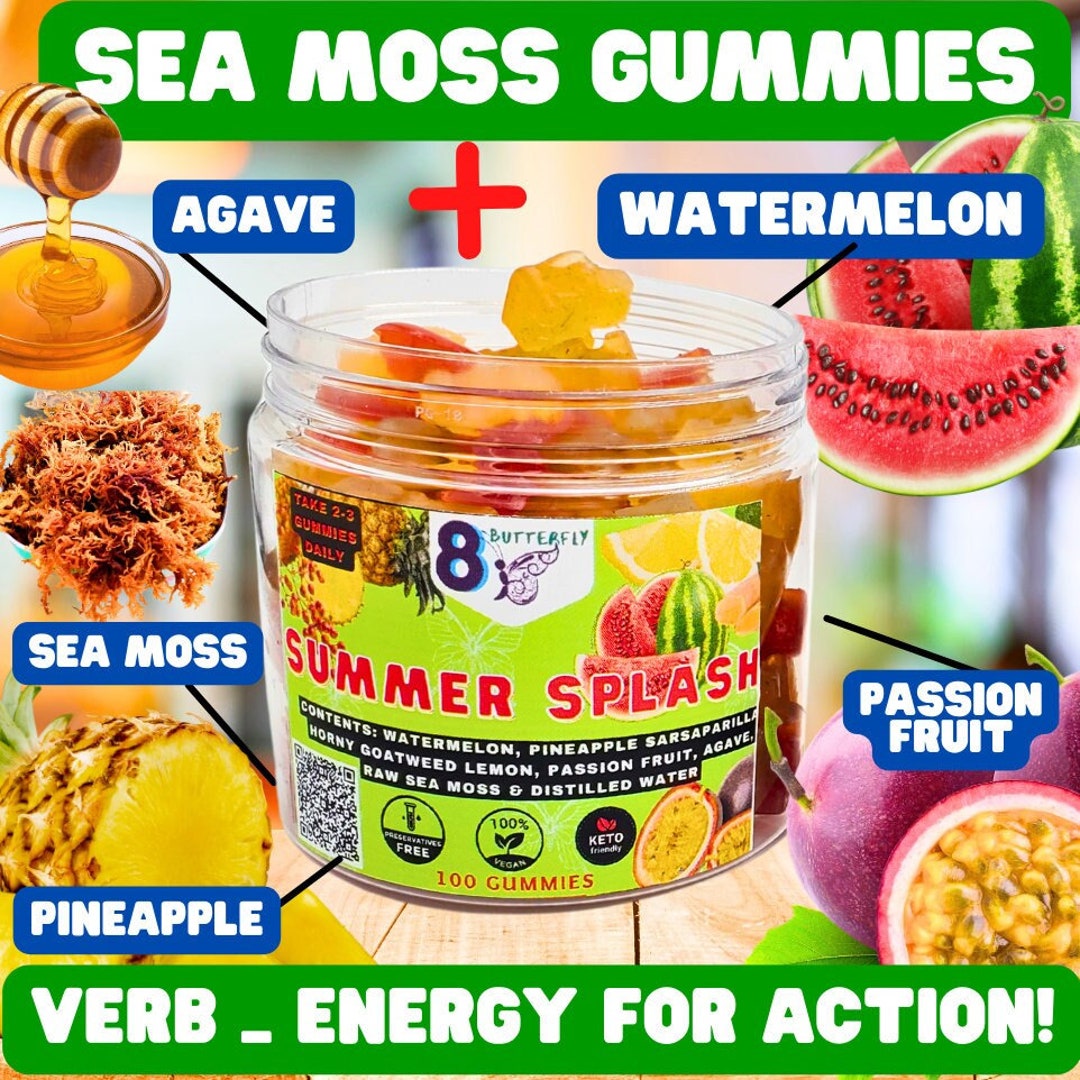 Vegan Sea Moss Gummies: Wildcrafted St Lucian & Fruit Flavored - Etsy
