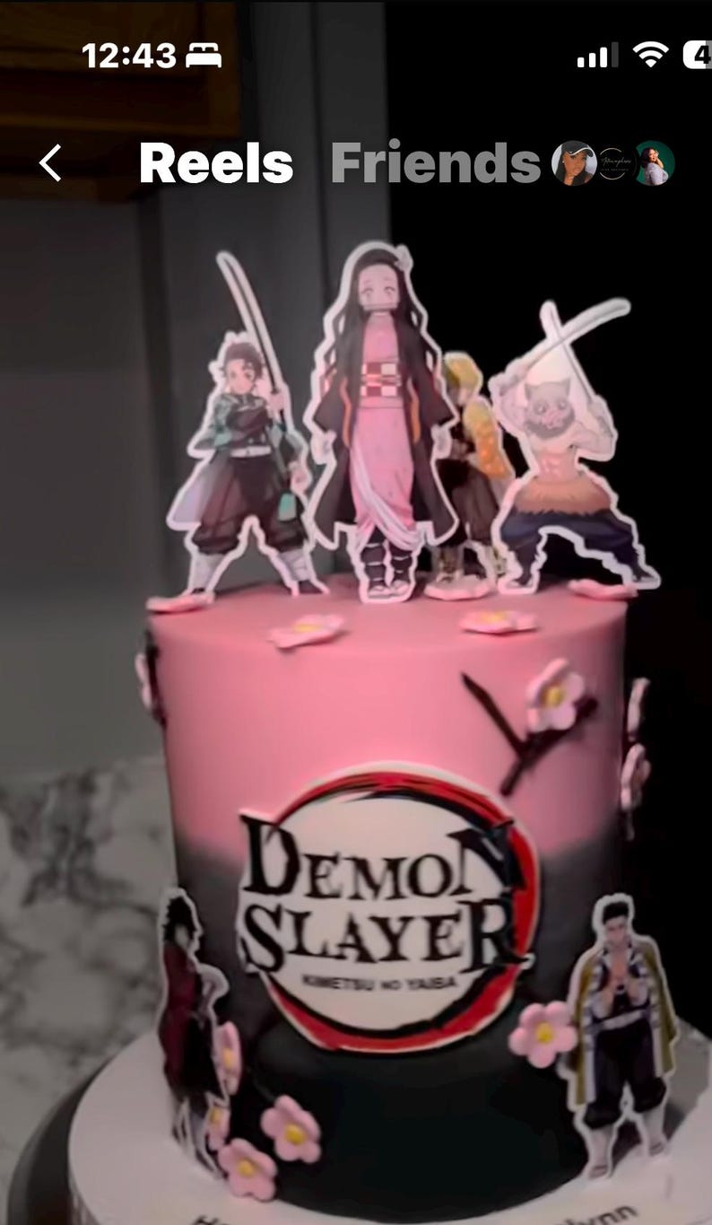 Anime Demon Slayer Nezuko Sakonji Sanemi Tanjiro Anime Cake Topper ...