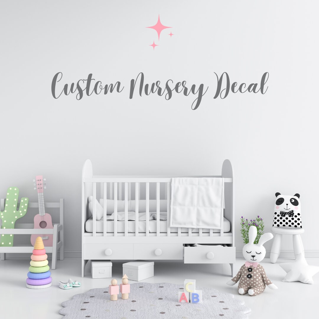 Vinyl Text Decal Nursery Decal Baby Name Sticker Newborn Wall Decal New ...
