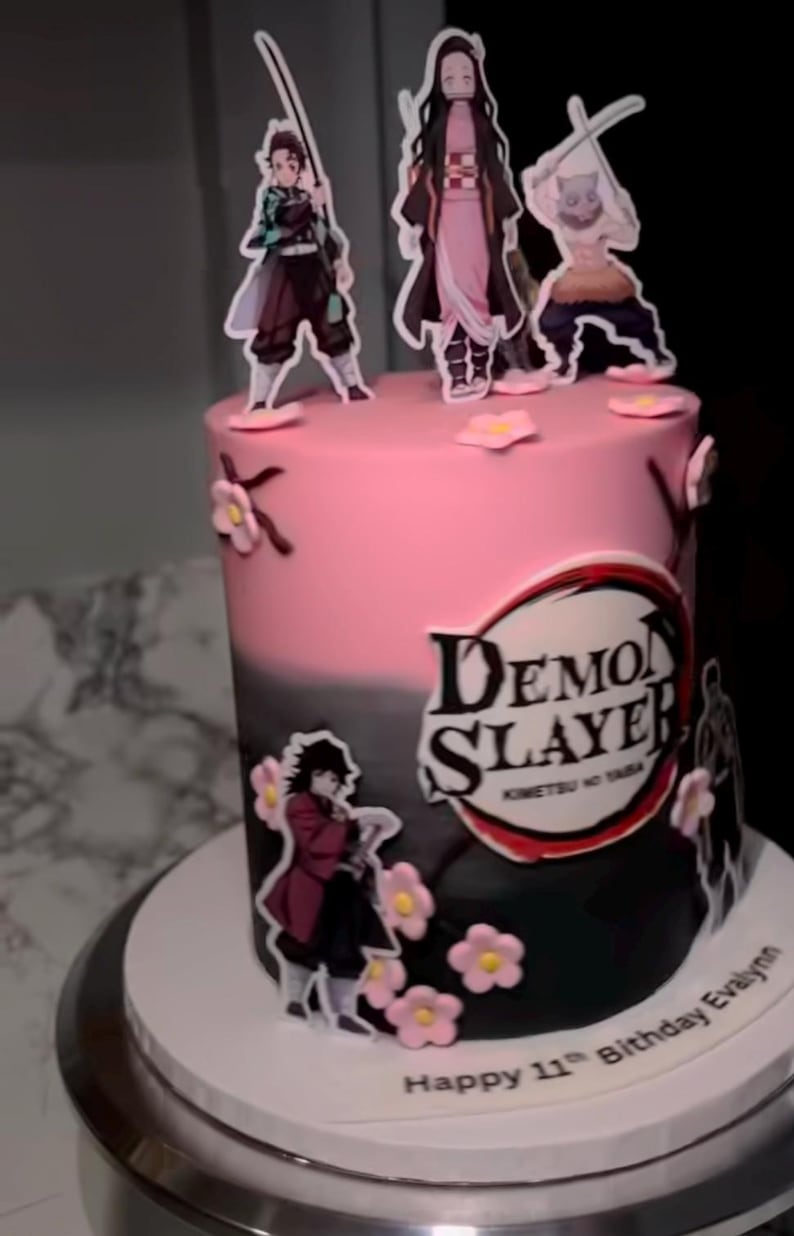 Anime Demon Slayer Nezuko Sakonji Sanemi Tanjiro Anime Cake Topper ...