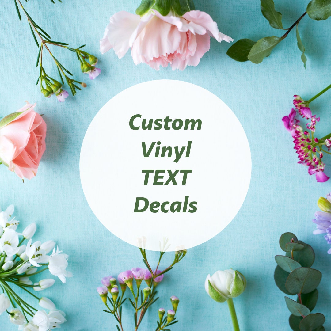 Custom Vinyl Text Decal Custom Vinyl Decal Word Stickers Wedding Decal ...