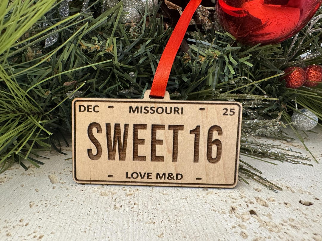 Personalized License Plate Christmas Ornament (light Option) – Laser ...