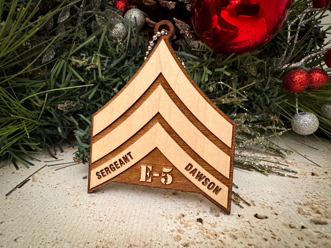 Personalized Wood Army Rank Christmas Ornament - Sergeant E-5 - Etsy