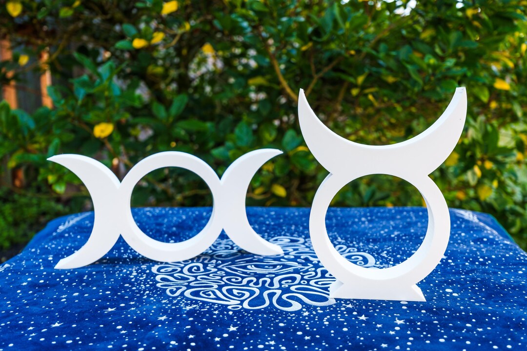 3D Print: Triple Moon Goddess & Horned God Statue Set | Wiccan Decor ...