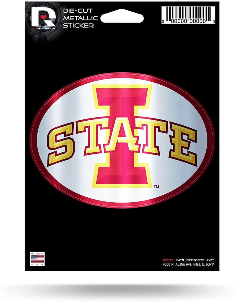 Iowa State University Cyclones 5 Inch Sticker Decal Metallic Shimmer ...