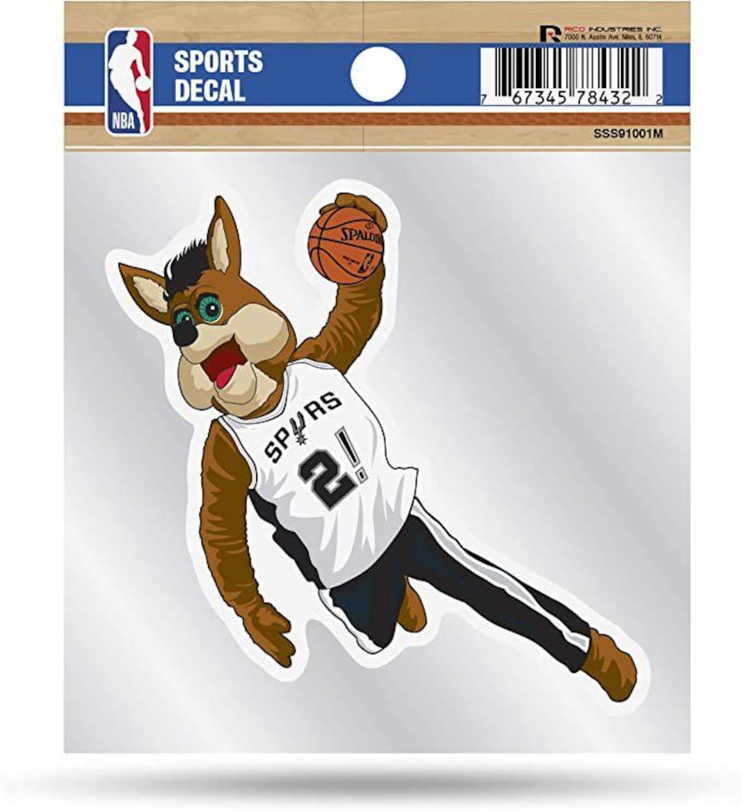 San Antonio Spurs 4x4 Inch Die Cut Decal Sticker, Mascot Logo, Clear ...