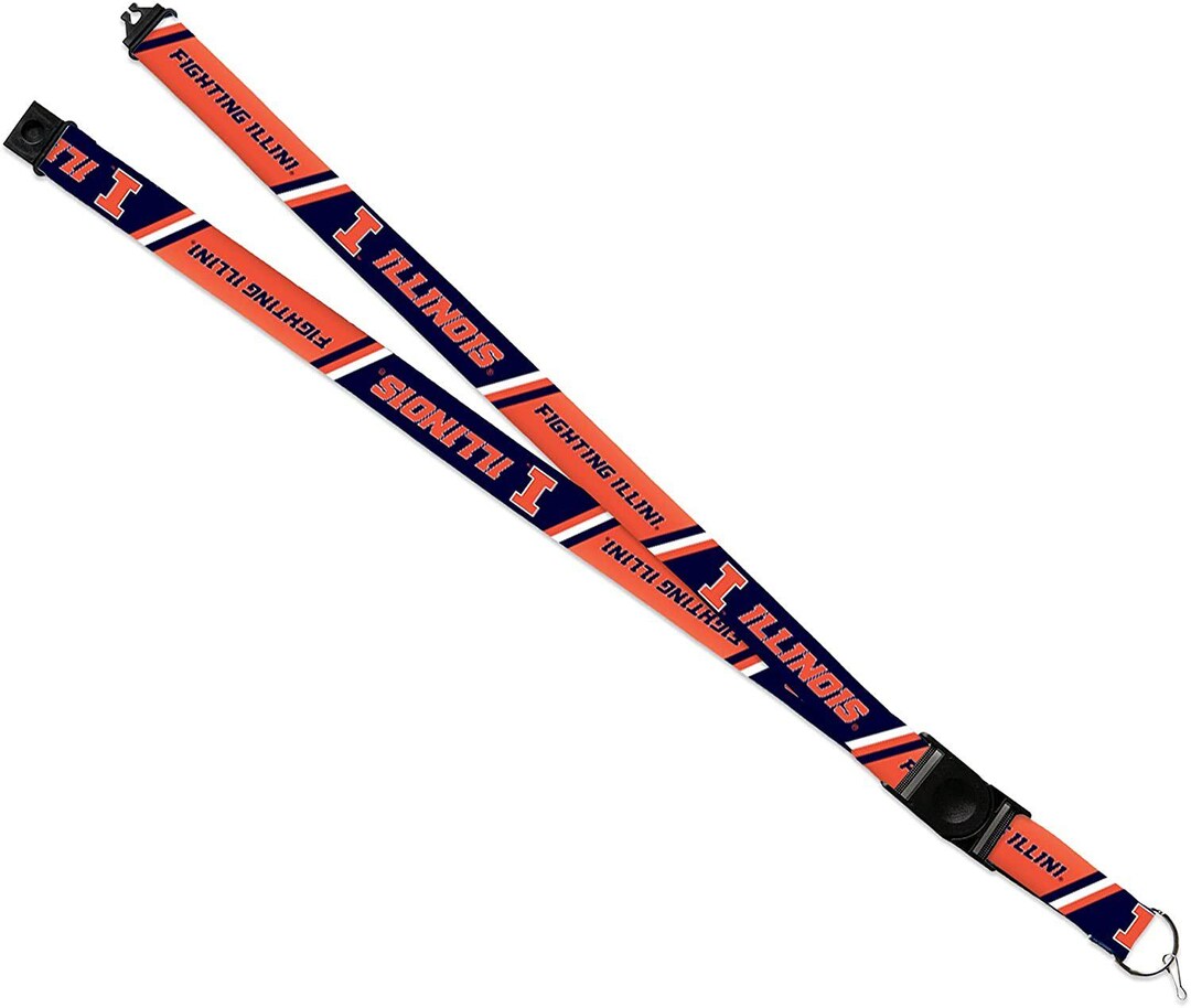 University of Illinois Illini Lanyard Keychain Double Sided 18 Inch ...