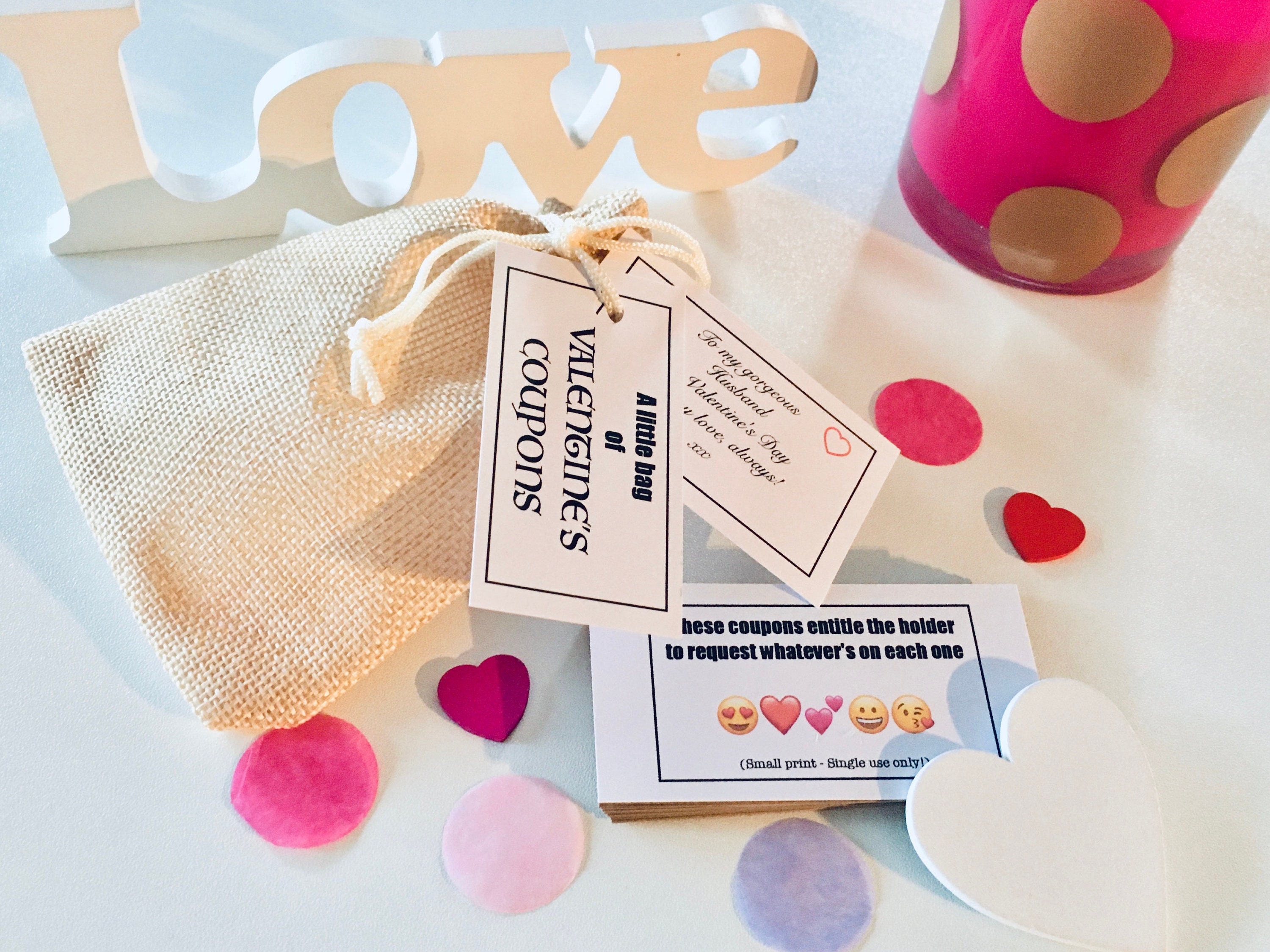 A Little Bag of LOVE COUPONS. Handmade Unique Personalised | Etsy UK