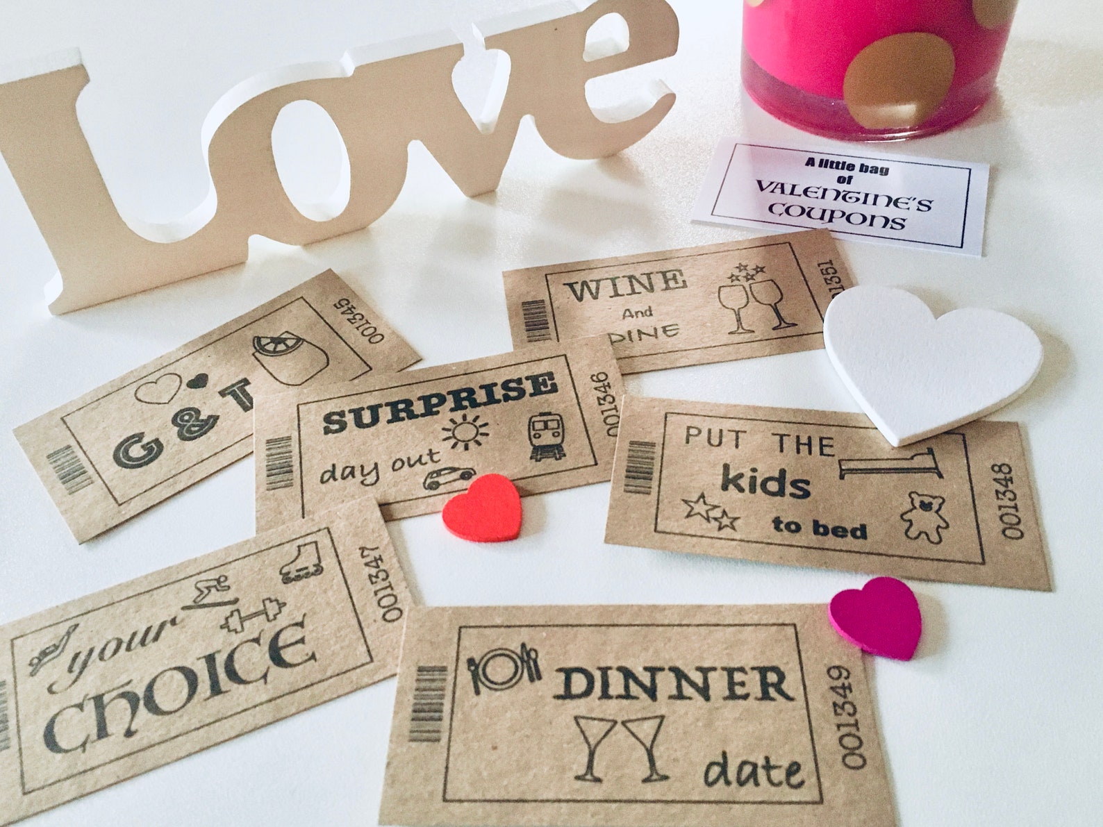 A Little Bag of LOVE COUPONS. Handmade Unique Personalised | Etsy UK