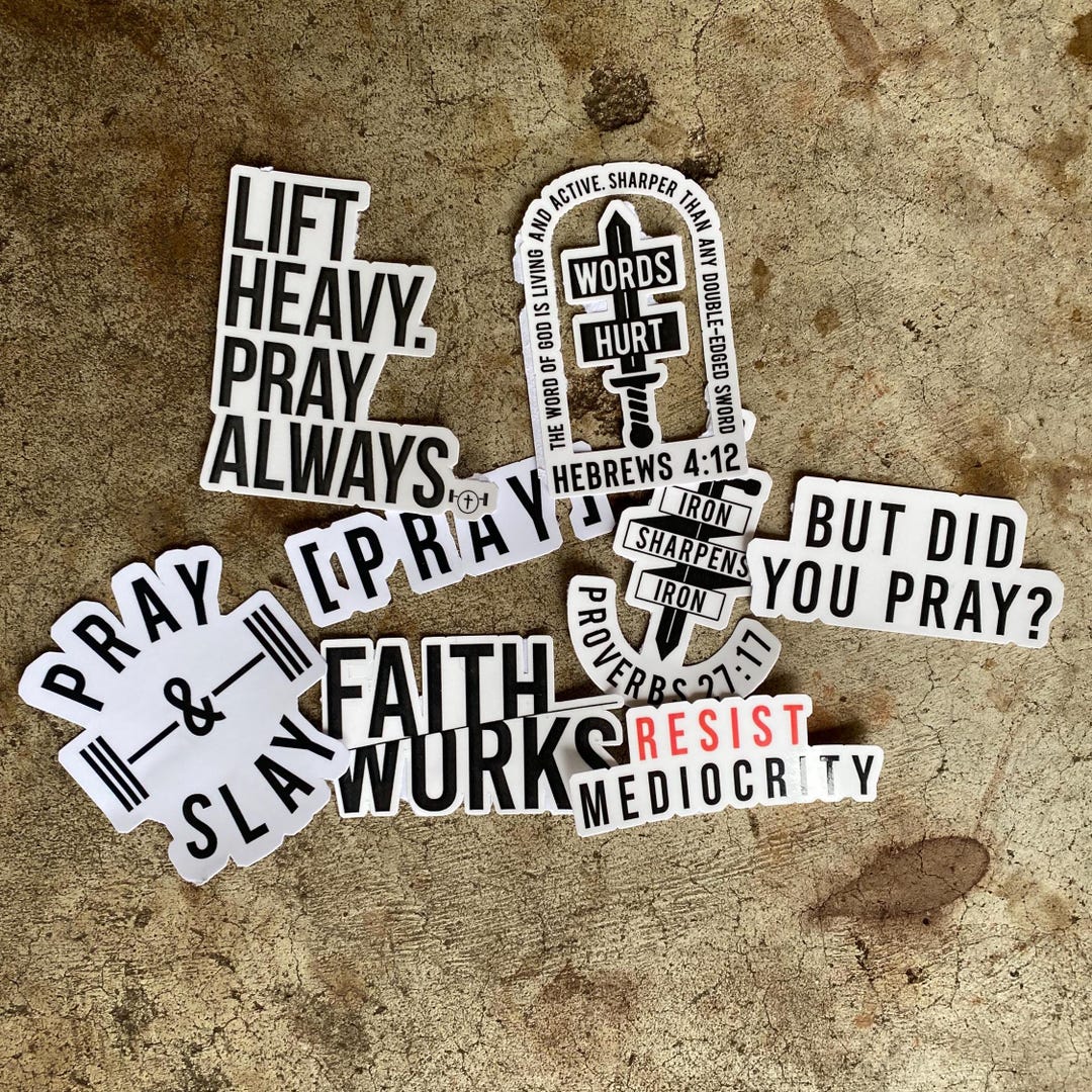 Christian Sticker Pack, Motivational Faith Computer Stickers, Religious ...
