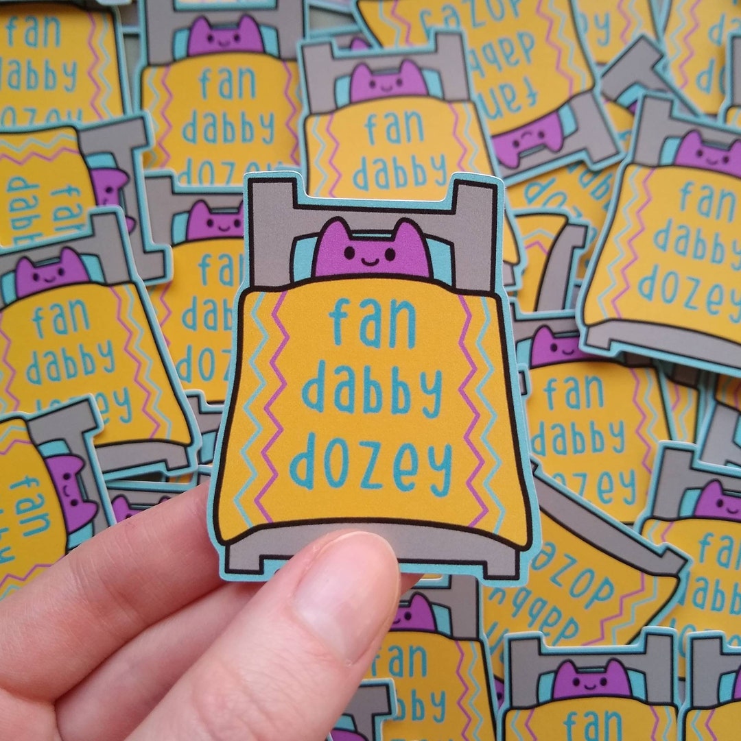 Fan Dabby Dozey - Eco Sticker - Mustard - Etsy