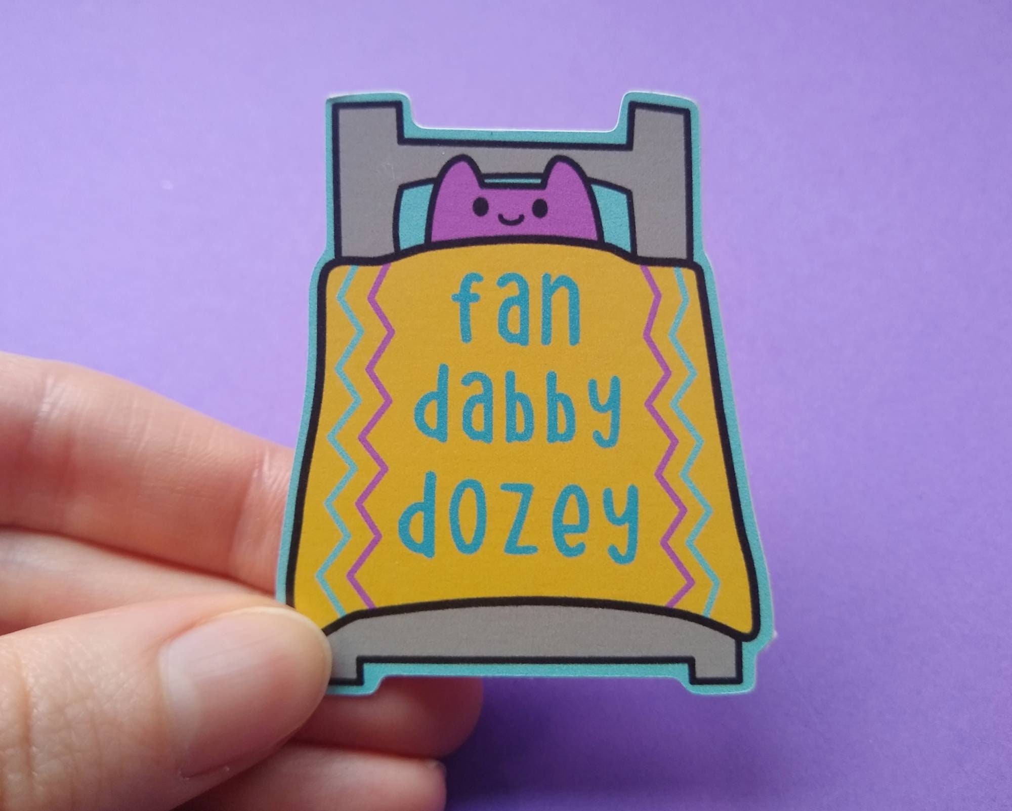 Fan Dabby Dozey - Eco Sticker - Mustard - Etsy