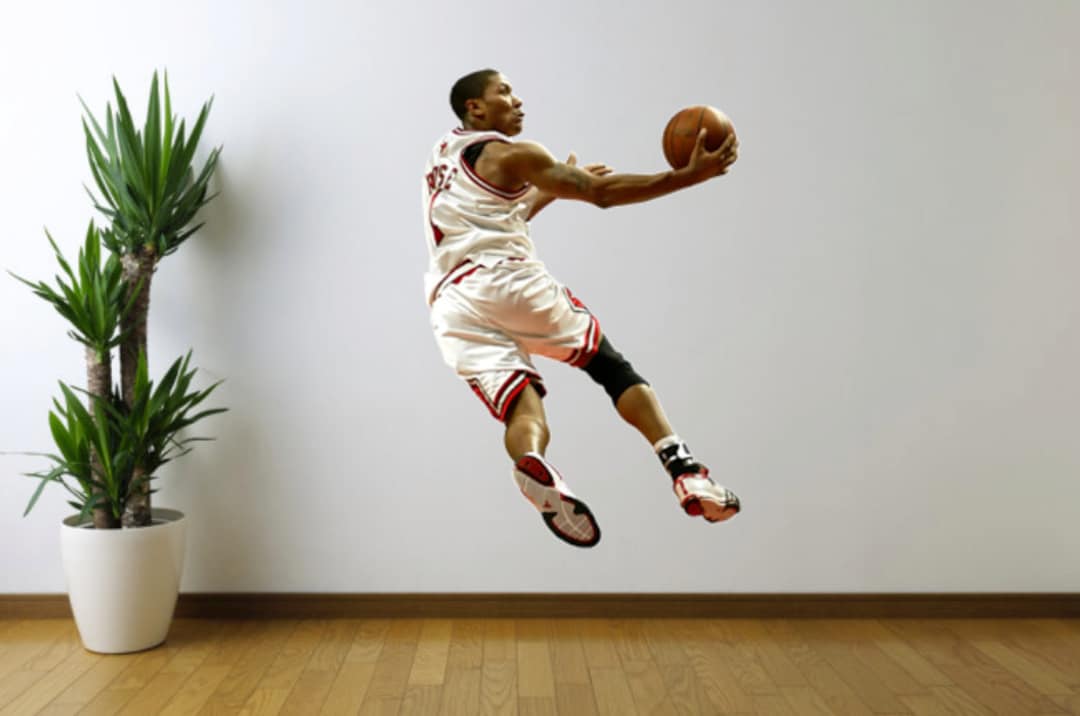 Derrick Rose Inspired Basketball Player Wall Decal – Action Sports Wall ...