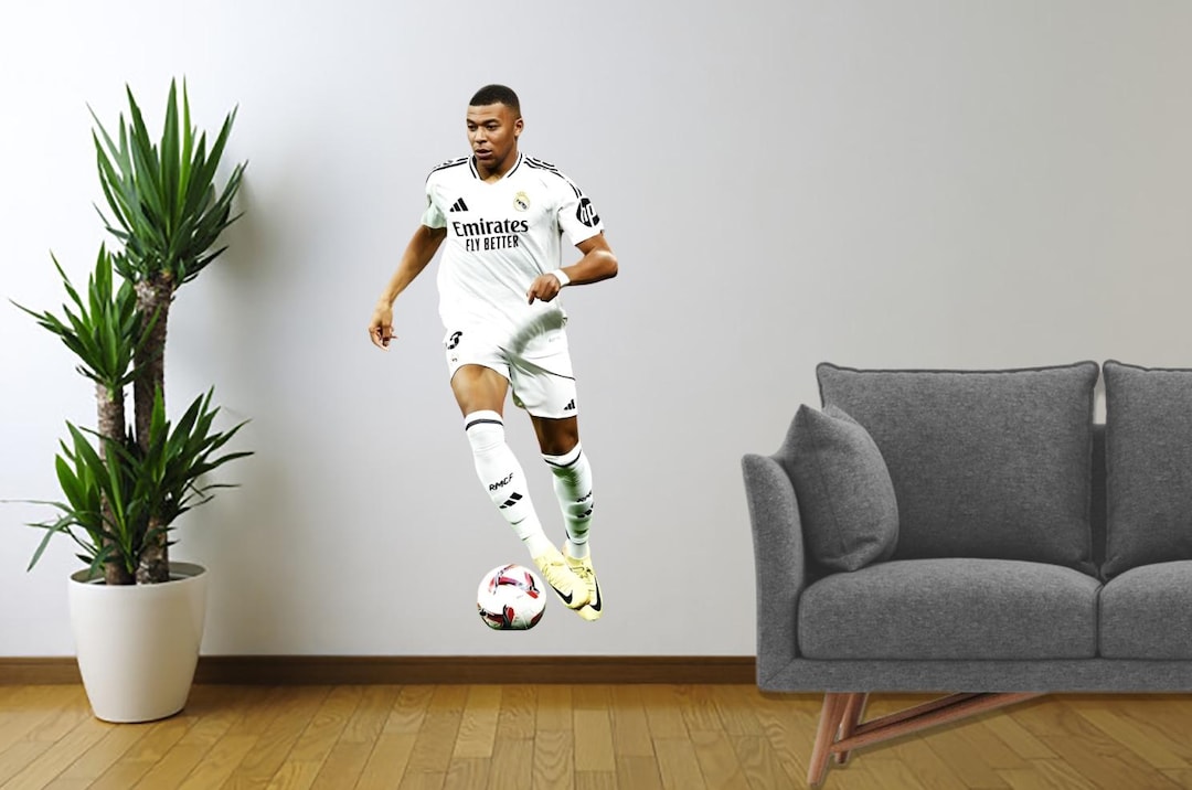 Kylian Mbappe Wall Sticker, Madrid Soccer Decal, Futbol Fathead Style ...