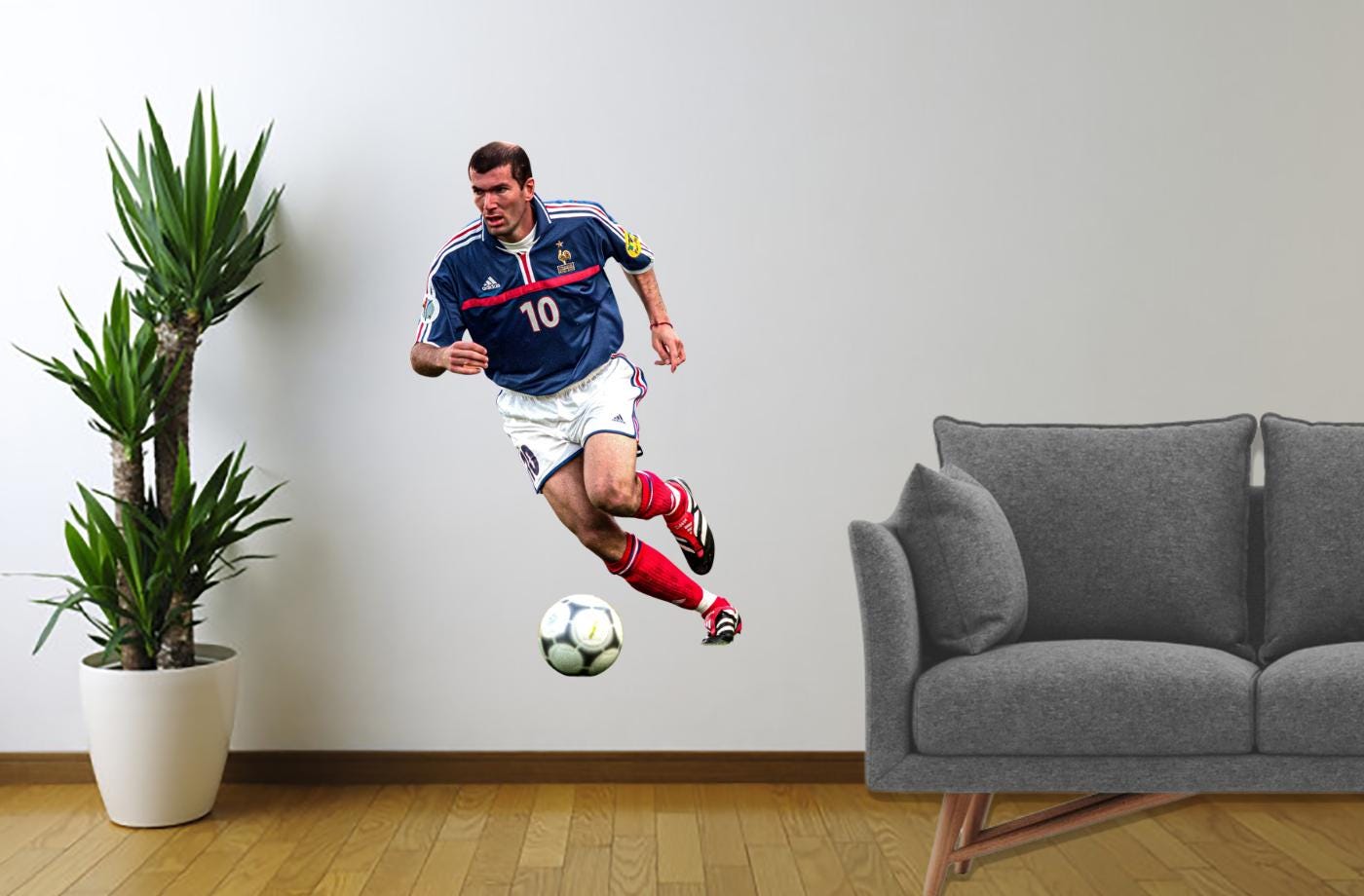 Zinedine Zidane Soccer Player Wall Decal – Life-size Cutout Removable ...