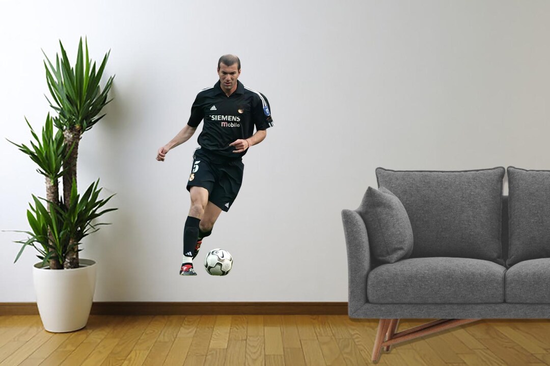 Zinedine Zidane Soccer Player Wall Decal – Life-size Cutout Removable ...
