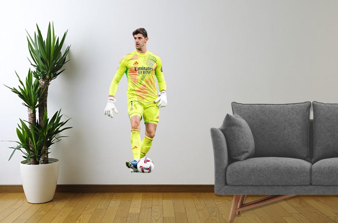 Thibaut Courtois Goalkeeper Wall Sticker, Real Madrid Soccer Decal ...