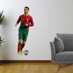 Cristiano Ronaldo Soccer Player Wall Decal – Life-size Cutout Removable ...