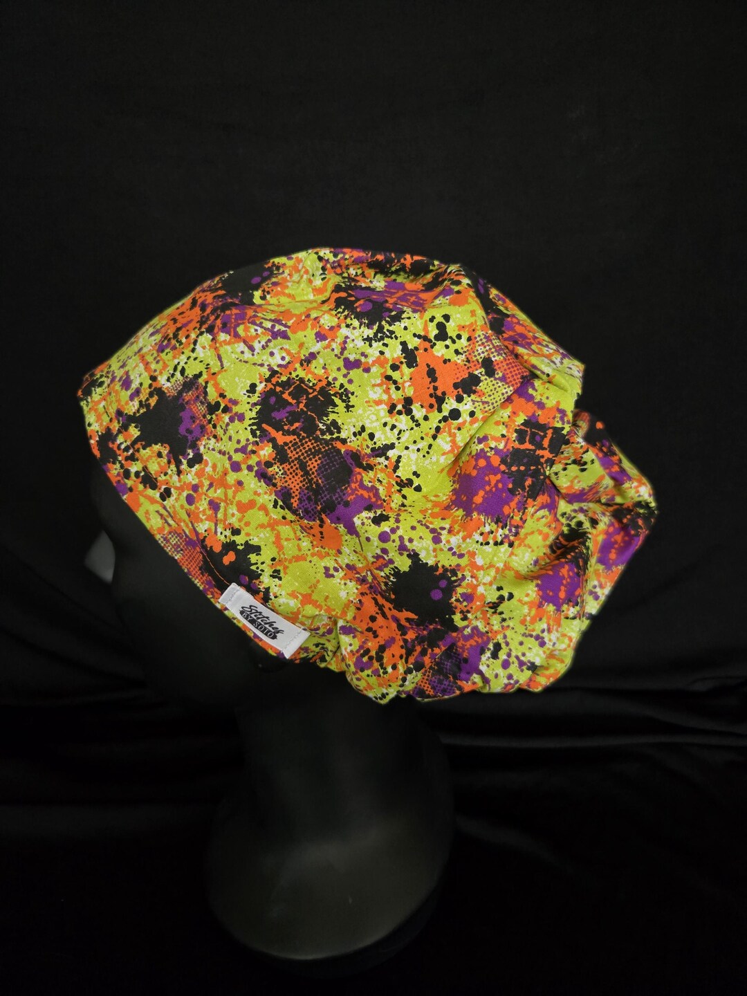 Scrub Cap, Halloween, Splatter, Paint, Green, Black, Orange, Purple ...