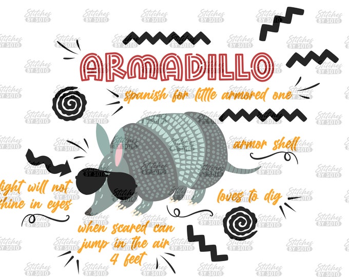 Digital Download, Armadillo, Fun Facts, Silly, Cute, Kid Friendly - Etsy