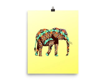 Elephant poster | Etsy