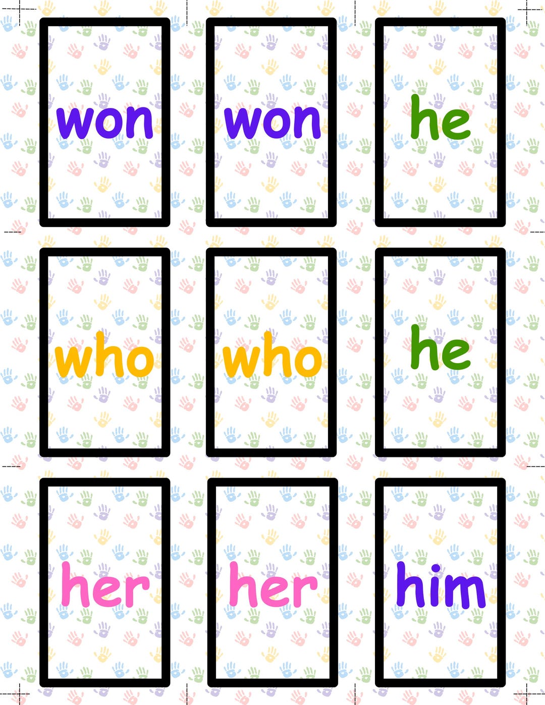 Kindergarten Sight Words Go Fish and Game of Memory Fun Learning ...