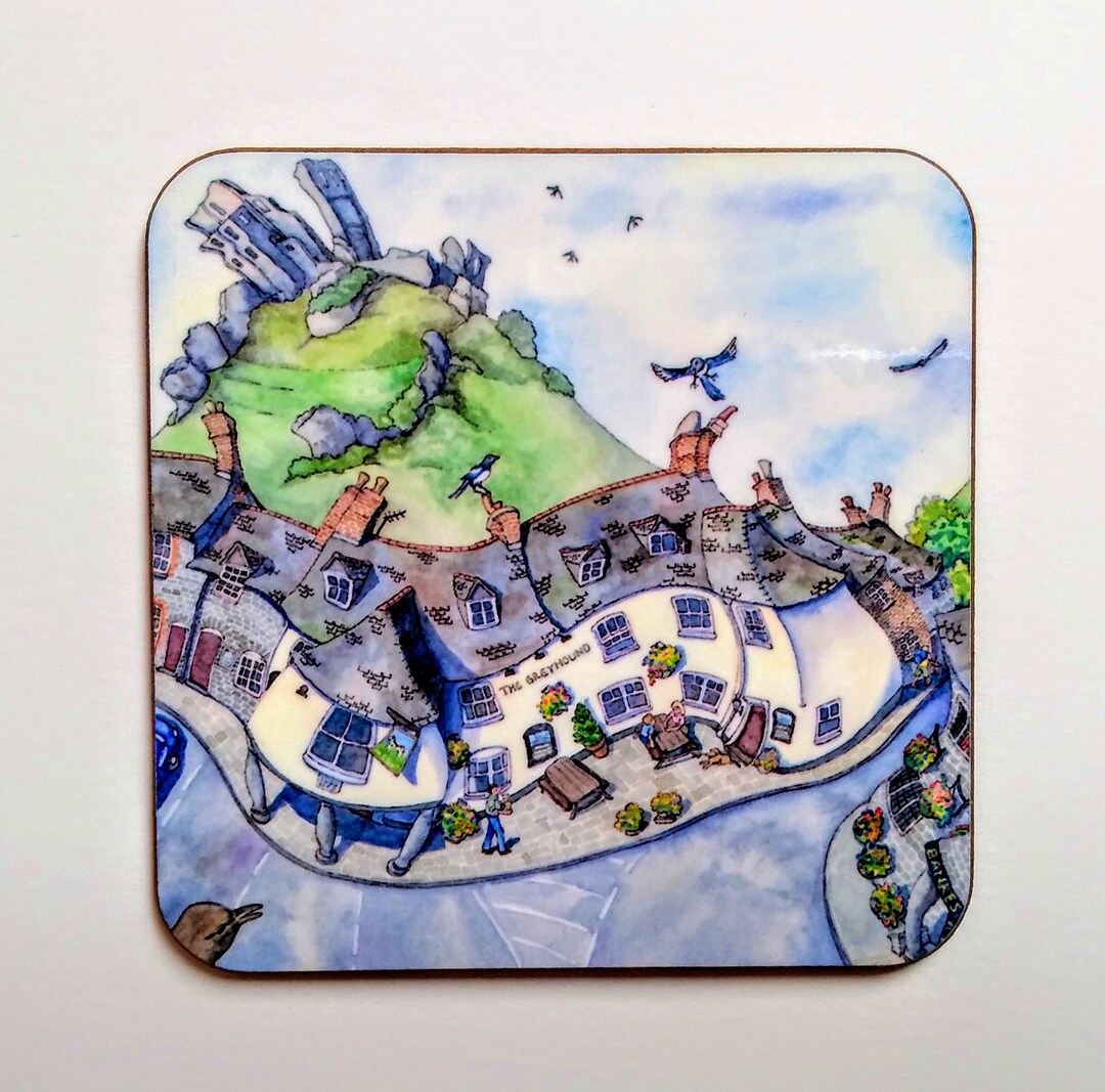 Corfe Castle, Dorset Coaster. Colourful Table Kitchen Gift. - Etsy