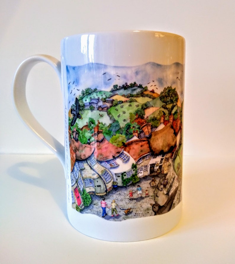 Gold Hill Shaftesbury Dorset Colourful Porcelain Mug - Etsy