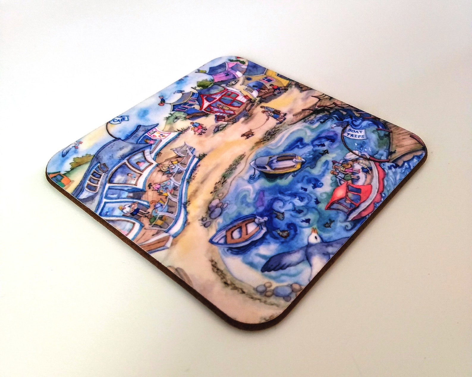 Beach Cafe Dorset Coaster. Coastal Beach Hut Boat Tableware - Etsy