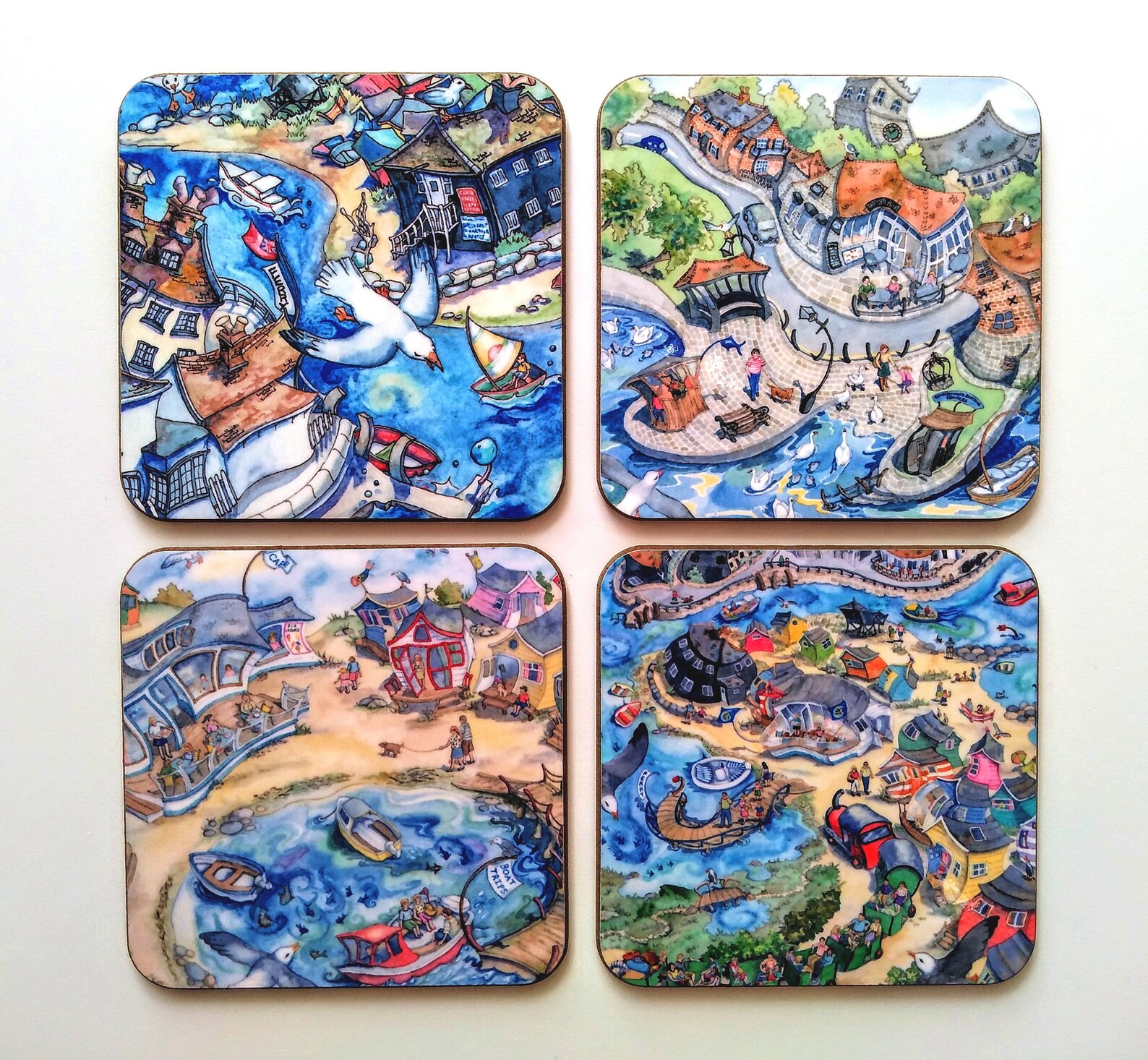 Beach Cafe Dorset Coaster. Coastal Beach Hut Boat Tableware - Etsy
