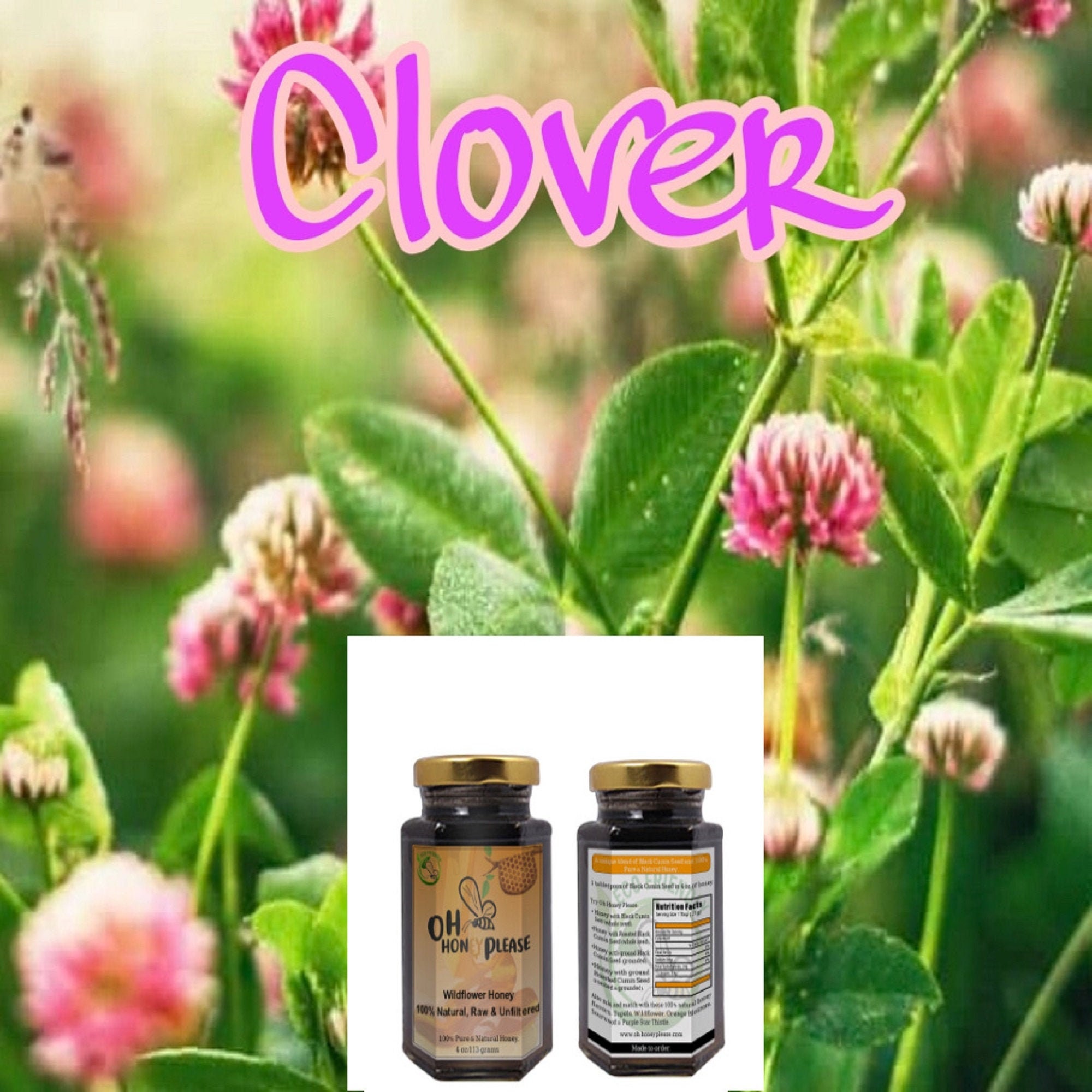 4 Oz Clover - 100% Natural, Raw & Unfiltered Honey (clover) - Etsy
