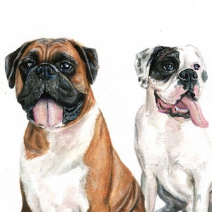 Multiple Dog Pet Portraits Custom Watercolor Group Portrait Paintings ...