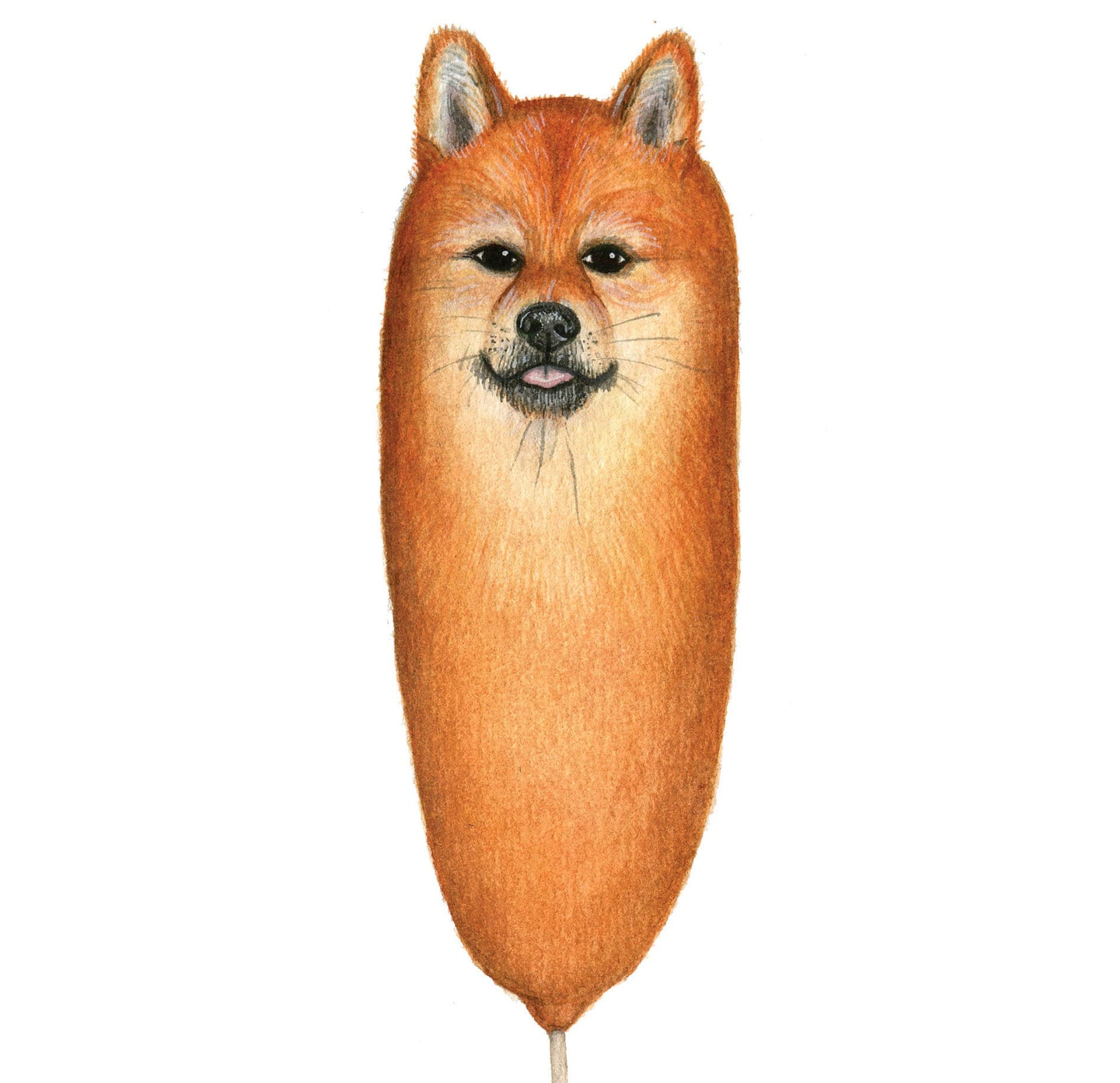 Corn Dog Greeting Card / Japanese Shiba Inu Happy Birthday | Etsy