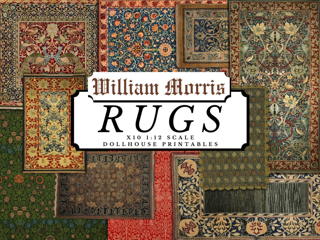 William Morris Miniature Rugs Dollhouse 1:12 Scale X 10 Digital ...