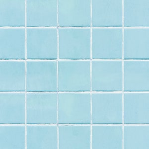 Light Blue Bathroom Floor Wall Tile Dollhouse 1:12 Scale Wallpaper ...