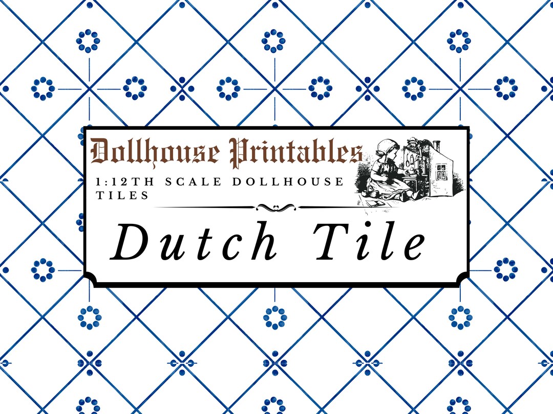 Dutch Blue Flower Dollhouse Tiles 1:12 Scale | Delft Country Miniature ...
