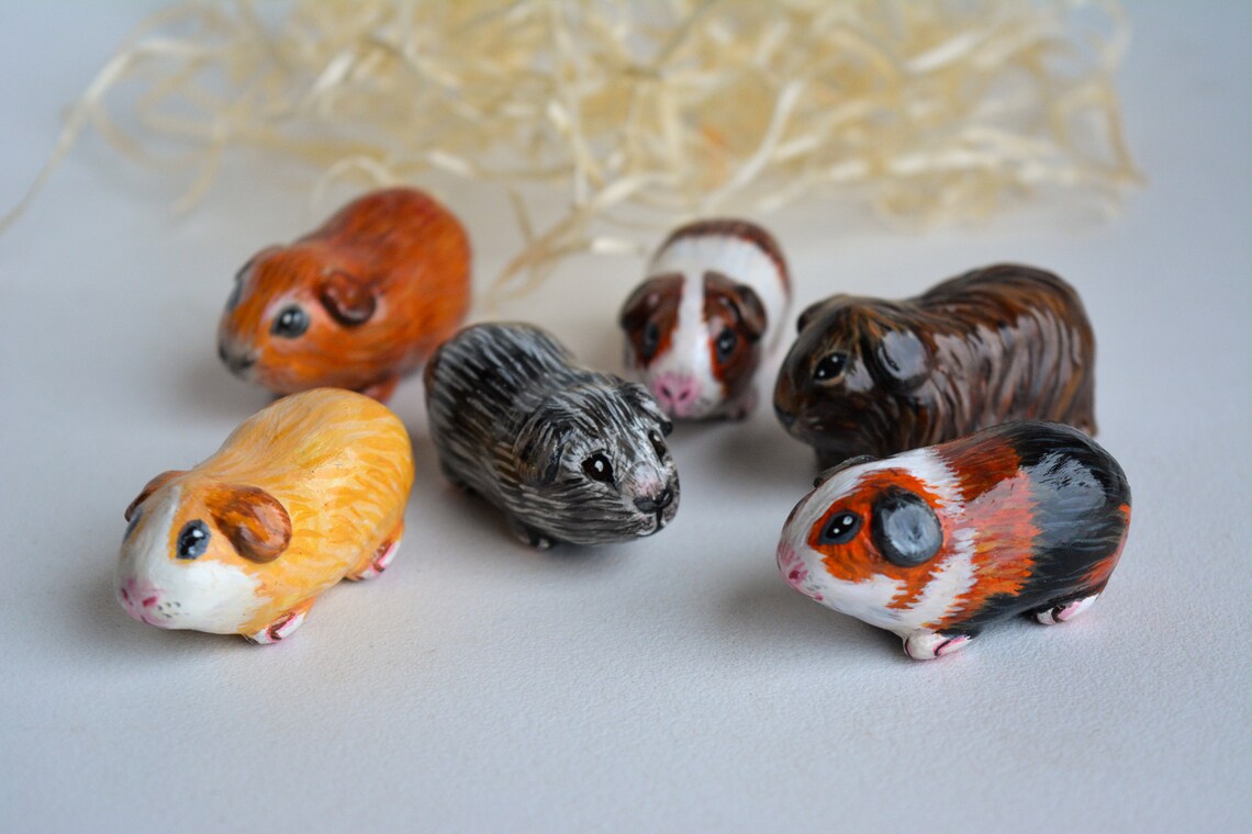 Custom Guinea Pig Figurine Clay Ceramic Miniatures Sculpture | Etsy
