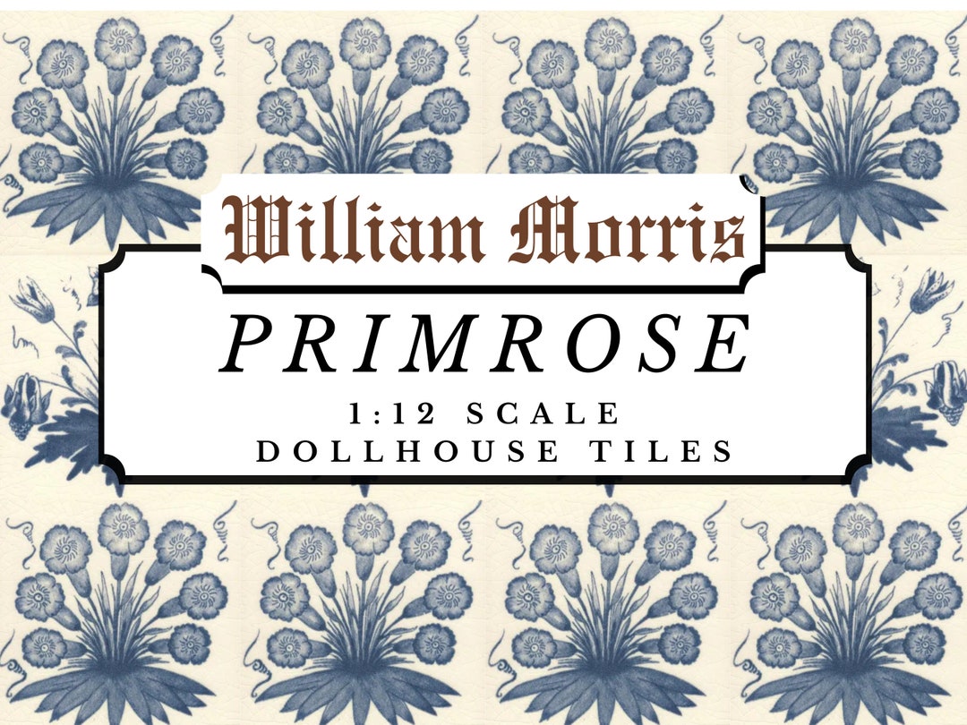 William Morris Primrose Tiles Dollhouse 1:12th Scale | Blue & White ...