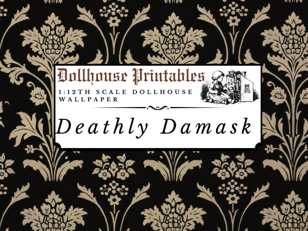 Deathly Damask Dollhouse 1:12 Scale Wallpaper Digital Download Sheets ...