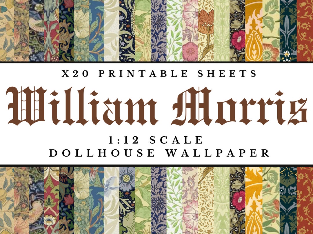 William Morris Dollhouse 1:12 Scale Wallpaper X 20 A4 Printable Digital ...