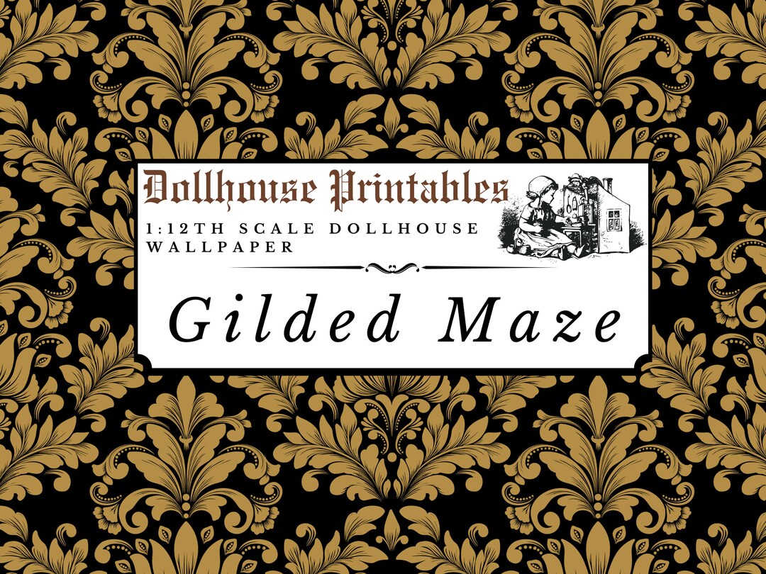 Gilded Maze Dollhouse 1:12 Scale Wallpaper Digital Download Sheets ...