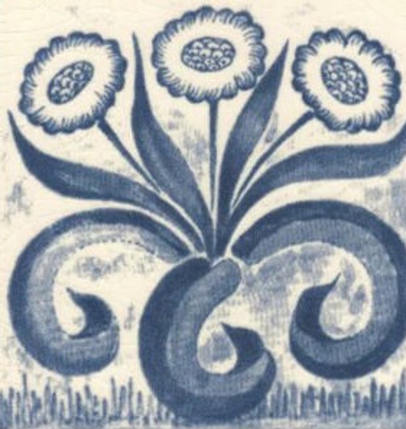 William Morris Blue Findon Daisy Tiles Dollhouse 1:12th Scale ...