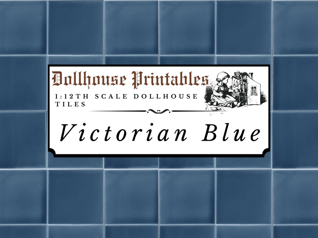 Victorian Blue Tiles Dollhouse 1:12th Scale | Realistic Kitchen ...