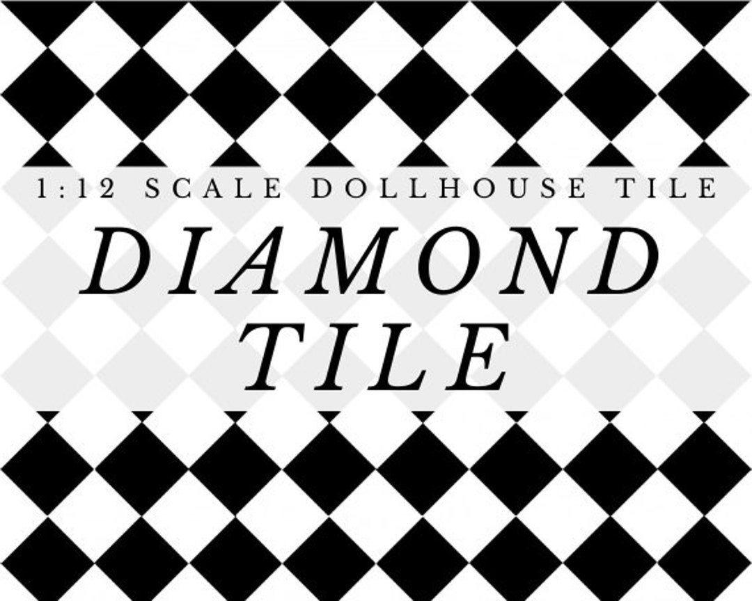 Diamond Checkerboard Floor Wall Tiles Dollhouse 1:12 Scale - Etsy
